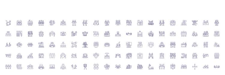 Membership line icons signs set design collection Vector Image