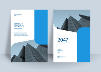 Modern blue white a4 cover design layout set Vector Image
