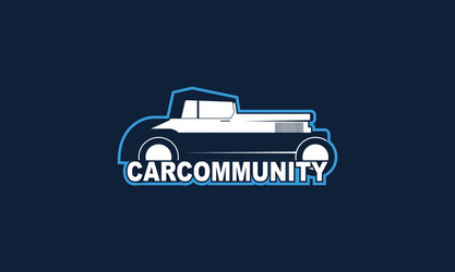 Muscle car community logo design Royalty Free Vector Image