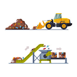 Waste management or garbage processing Royalty Free Vector