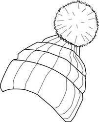 Winter hat outline drawings Royalty Free Vector Image