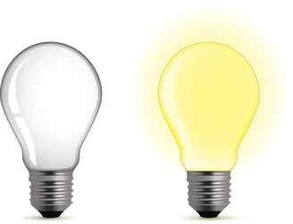 Light bulb color isolated on white background Vector Image
