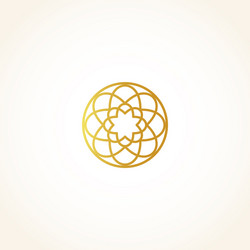 Isolated abstract round shape golden color logo Vector Image