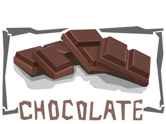 3d realistic brown chocolate bars pieces Vector Image
