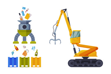 Waste management or garbage processing Royalty Free Vector