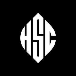 Hsc circle letter logo design Royalty Free Vector Image