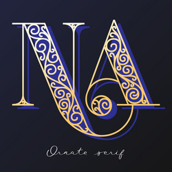 Ornate serif typeface Royalty Free Vector Image