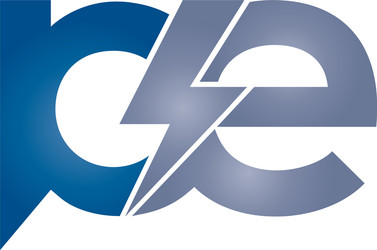 Electric energy pe letter creative design logo Vector Image