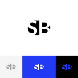 Logo sb linear of the letter s and b Royalty Free Vector