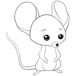 Cartoon mouse flashcard for children Royalty Free Vector