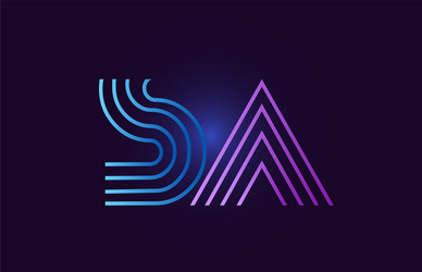 Sa s a blue pink colorful alphabet Royalty Free Vector Image