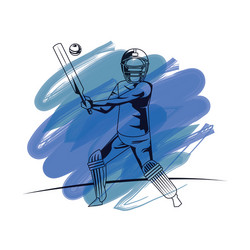 Cricket player cartoon Royalty Free Vector Image