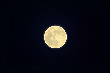 Full white moon isolated dark night sky background