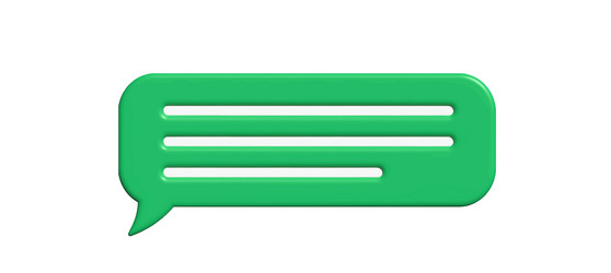 Green chat bubble 3d isolated on white Royalty Free Vector
