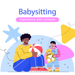 Hand drawn babysitting job posts isolated on white