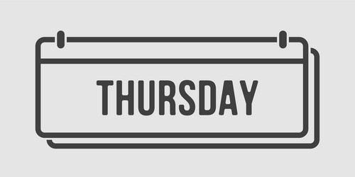 Calendar Page Flat Icon Thursday Vector Images (over 180)