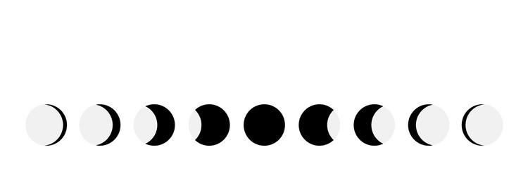 Phases moon astronomy badge set monthly Royalty Free Vector