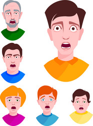 Extremely surprised young people shock portrait Vector Image