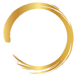 Zen gold golden circle brush stroke art Royalty Free Vector
