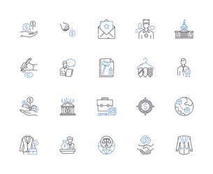 Human rights outline icons collection human Vector Image