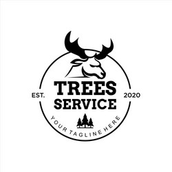 Tree service logo design template idea Royalty Free Vector