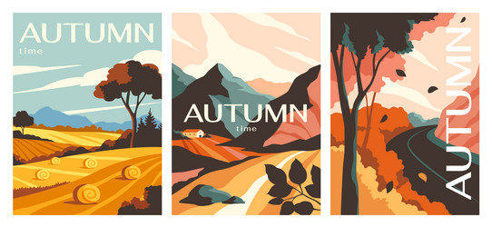 Needlework posters set Royalty Free Vector Image