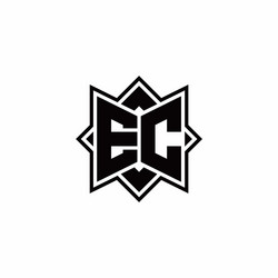 Ec monogram logo with sharped shape design Vector Image