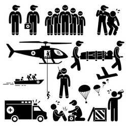 In case of tsunami emergency plan stick figure Vector Image