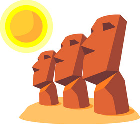 Moai statues icon on white background Royalty Free Vector