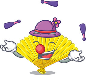 Clown folding fan isolated with the cartoon Vector Image