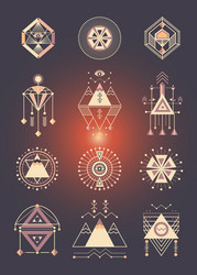 Set of sacred geometry Royalty Free Vector Image