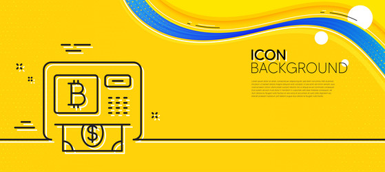 Bitcoin atm line icon cryptocurrency cash sign Vector Image