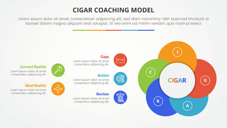 Cigar coaching model infographic concept Vector Image