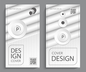 Embossed paper abstract banners design Royalty Free Vector