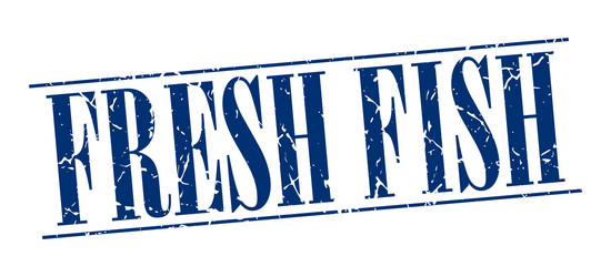 Fresh fish red grunge vintage stamp Royalty Free Vector