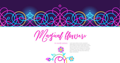 Geometric acid neon color seamless border eastern Vector Image