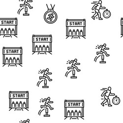 Running athletic sport seamless pattern Royalty Free Vector