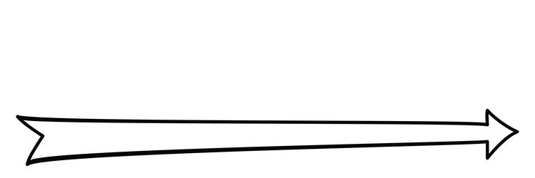 Black straight long arrow in hand drawn style Vector Image