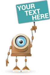 Brown cartoon robot isolated on white Royalty Free Vector