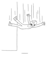 Cartoon worker man falls from height Royalty Free Vector