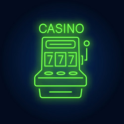 Retro arcade game machine neon sign Royalty Free Vector