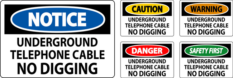 Caution sign underground telephone cable Vector Image