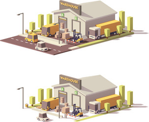 Truck in the warehouse distribution center Vector Image