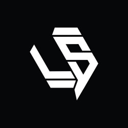 Ls logo monogram shield sharp half round shape Vector Image
