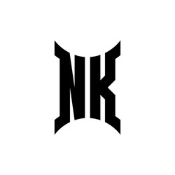 Nk monogram logo with a sharp shield style Vector Image