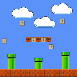 Old school 8 bit brick arcade game style Vector Image