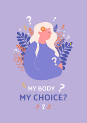 Abortions rights poster concept in flat style Vector Image