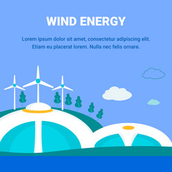 Wind power and battery storage green energy clea Vector Image