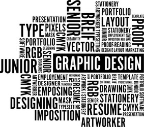 Graphic design word background Royalty Free Vector Image