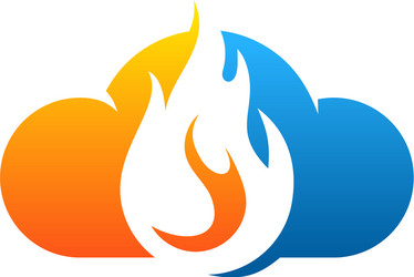 2 logo number two in fire flame negative space 3d Vector Image